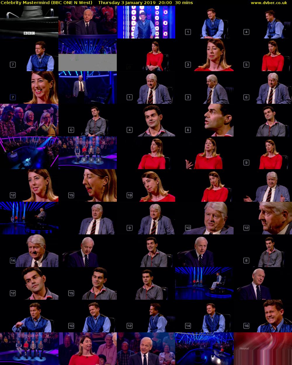 Celebrity Mastermind (BBC ONE) - 2019-01-03-2000