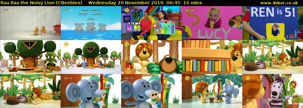 Raa Raa the Noisy Lion (CBeebies) - 2019-11-20-0645