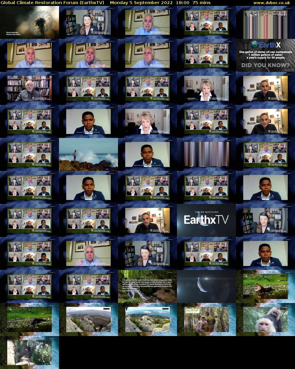 Global Climate Restoration Forum (EarthxTV) - 2022-09-05-1800