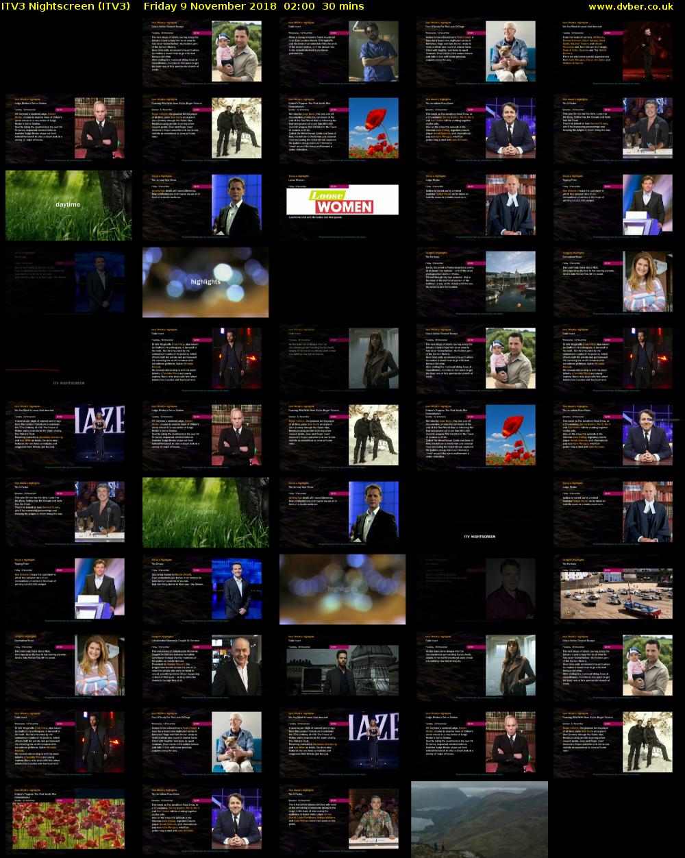 ITV3 Nightscreen (ITV3) - 2018-11-09-0200